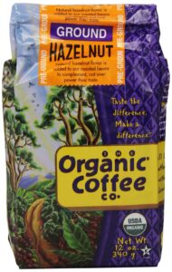 the organic coffee co., hazelnut crème- ground, 12 ounce- 3 pack, flavored, usda organic