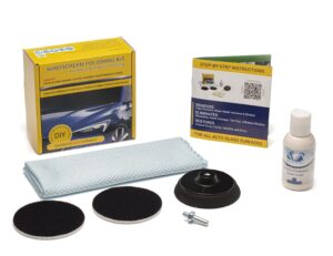 glass polish 21005 diy windscreen polishing kit for automotive glass polishing - Ø 3 inch with drill attachment