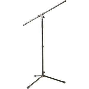 musician's gear tripod mic stand with fixed boom black