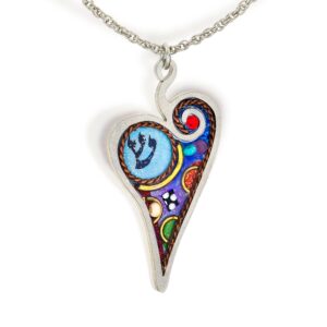 seeka heart and shaddai judaic necklace - n0914