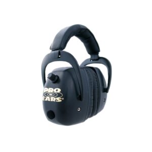 pro ears pro mag gold, electronic hearing protection & amplification, shooting range ear muffs, maximum hearing protection, exclusive dlsc compression technology, 250 hour battery life