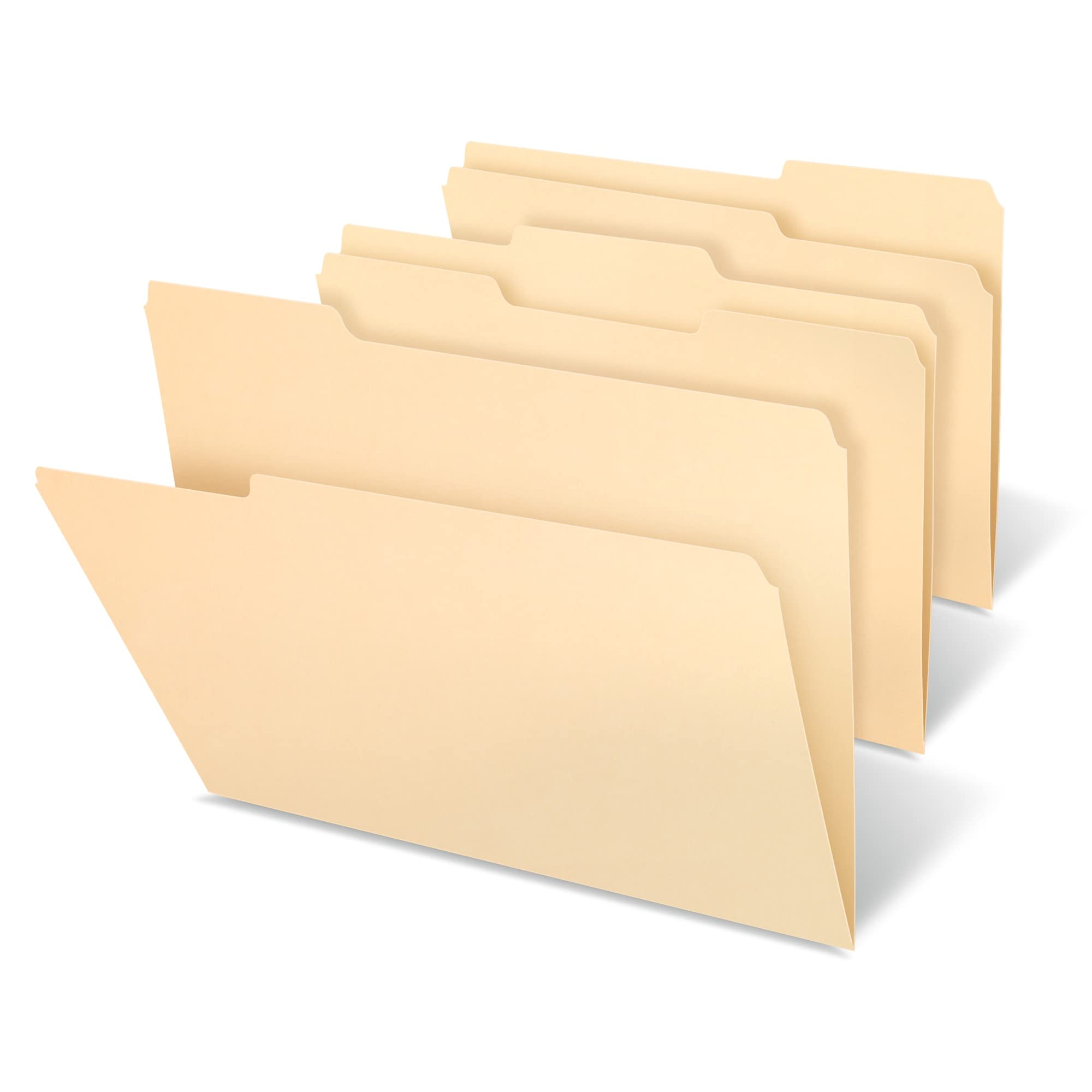 Office Depot File Folders, 1/3 Cut, Legal Size, 30% Recycled, Manila, Pack of 100, 810846