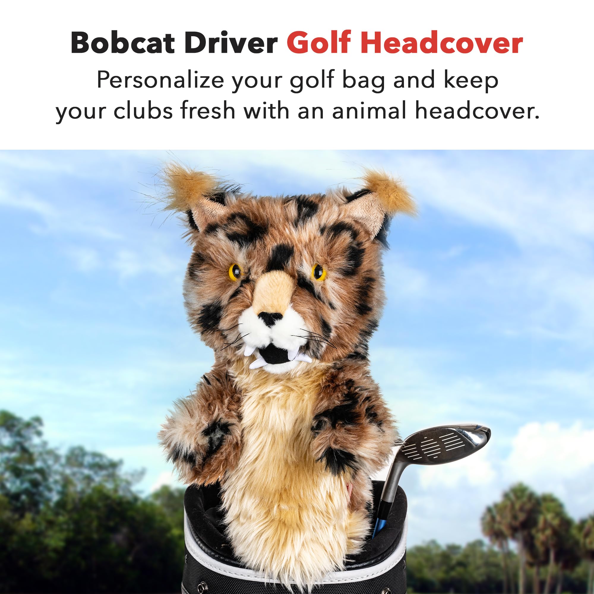 Daphne’s Bobcat Driver Headcover | Premium Driver Headcovers | Funny Golf Club Covers | Stylish Protection for Your Clubs | Men's Golf Gear | Driver Headcover for Men and Women