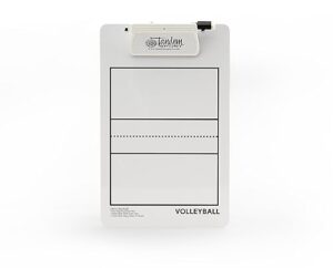 tandem sport volleyball coaches deluxe clipboard - double sided dry erase volleyball coach's clipboard with dry erase marker - plan strategy, visualize plays - volleyball coaching supplies