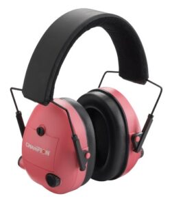 champion traps and targets, ear muffs, electronic, pink, adjustable, (model: 40975)