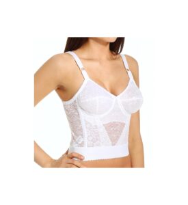 rago style 2202 - long line “expandable cup” bra, 40d, white