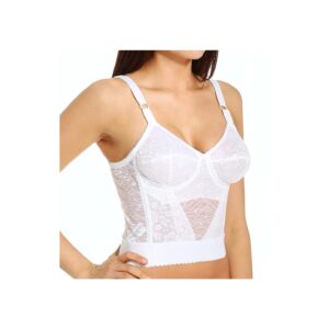 Rago Style 2202 - Long Line “Expandable Cup” Bra, 40D, White