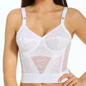 Rago Style 2202 - Long Line “Expandable Cup” Bra, 40D, White