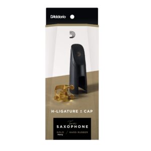 d'addario h-ligature & cap, tenor sax for hard rubber mouthpieces, gold-plated