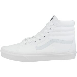 vans mens sk8-hi white canvas size 9