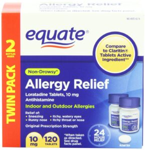 equate - allergy relief, loratadine 10 mg, 120 tablets