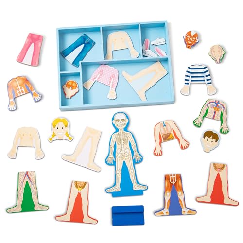 Melissa & Doug Magnetic Human Body Anatomy Play Set With 24 Magnetic Pieces and Storage Tray