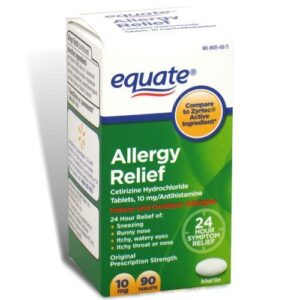 equate - allergy cetirizine 10 mg tablets (compare to zyrtec), 90-count