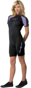 neosport men's and women's 3mm short wetsuit - scuba diving, snorkeling and water sports - comfort, flexible and anatomical fit - internal key pocket and adjustable collar,14