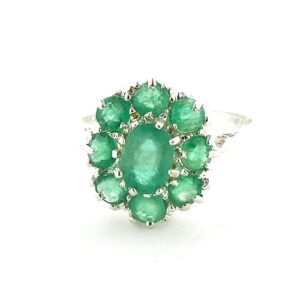 925 sterling silver natural emerald womens promise ring - size 5.5