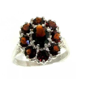 letsbuygold 925 sterling silver real genuine garnet womens band ring - size 7