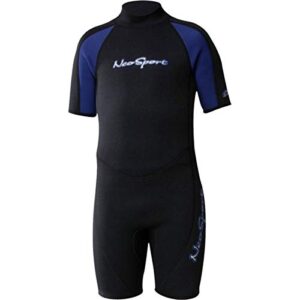 neosport wetsuits junior premium neoprene 2.5mm junior shorty, blue trim, 12 - diving, snorkeling & wakeboarding