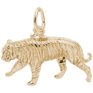 rembrandt charms tiger charm, gold plated silver