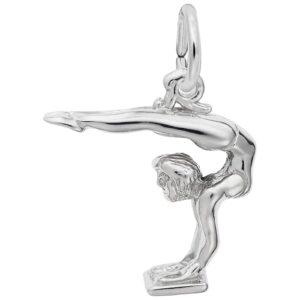 rembrandt charms gymnast charm, sterling silver