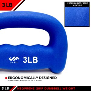 JFIT Neoprene D-Grip Dumbbell Weight, 3LB, 3 Pound