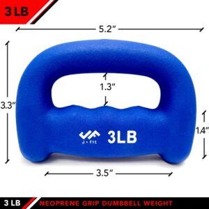 JFIT Neoprene D-Grip Dumbbell Weight, 3LB, 3 Pound