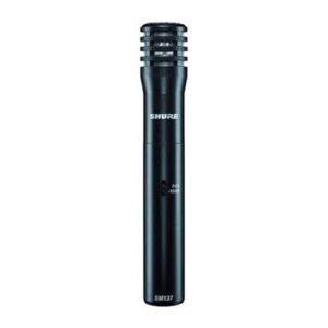 shure sm137 cardioid condenser microphone, ultra-thin diaphragm, class-a preamplifier, 15db pad, low self-noise, xlr connectivity, 20-inch microphone cable, mic clip, zippered pouch