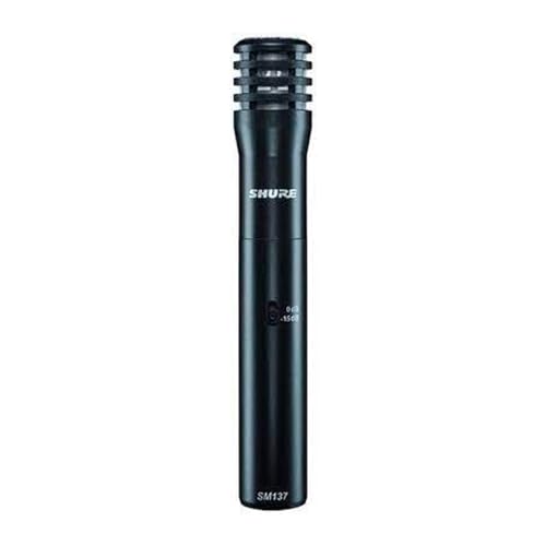 Shure SM137 Cardioid Condenser Microphone, Ultra-thin Diaphragm, Class-A Preamplifier, 15dB Pad, Low Self-Noise, XLR Connectivity, 20-Inch Microphone Cable, Mic Clip, Zippered Pouch