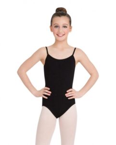 capezio girls classics camisole with adjustable straps athletic leotards, black, 10 12 us