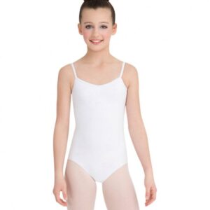 Capezio Girls V-Neck Camisole - Leotard, White, Medium US