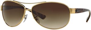 ray-ban sunglasses - rb3386 / frame: gold lens: brown gradient (63mm)