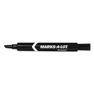 avery large black permanent marker with thick chisel tip for calligraphy, fabric, desk work, pack of 12 (08888)