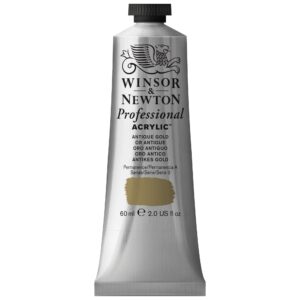 winsor & newton professional acrylic paint, 60ml (2-oz) tube, antique gold