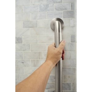 Moen Bathroom Safety 42-Inch Wide Shower Grab Bar with Peened Textured Grip for Handicapped or Elderly, R8942P