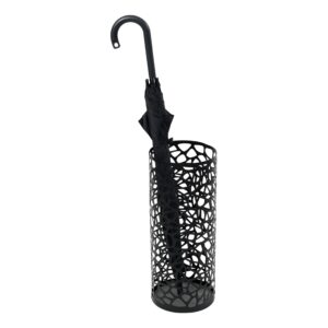 yamazaki home umbrella stand - storage for umbrellas and walking canes steel one size black