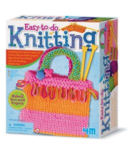 4m easy-to-do knitting art kit (3593), white pink