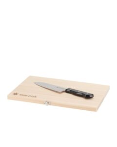 snow peak folding cutting board and knife set, chopping block for kitchen to camp