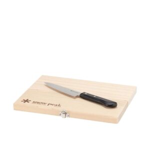 Snow Peak Folding Cutting Board and Knife Set, Chopping Block for Kitchen to Camp