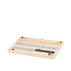 Snow Peak Folding Cutting Board and Knife Set, Chopping Block for Kitchen to Camp