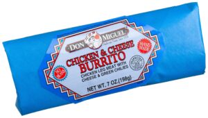 don miguel chicken & cheese burrito, 7-ounce individually wrapped packages (pack of 12)