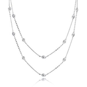 willow company studio 925 amelia cz hearts by the metre 60 inch sterling silver necklace