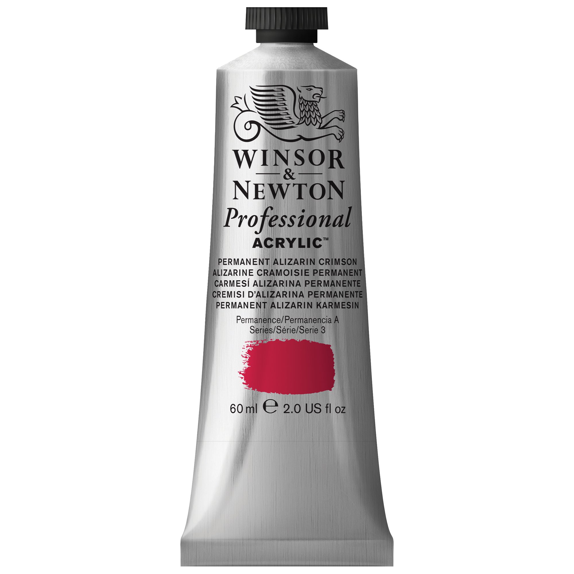 Winsor & Newton Professional Acrylic Paint, 60ml (2-oz) Tube, Permanent Alizarin Crimson