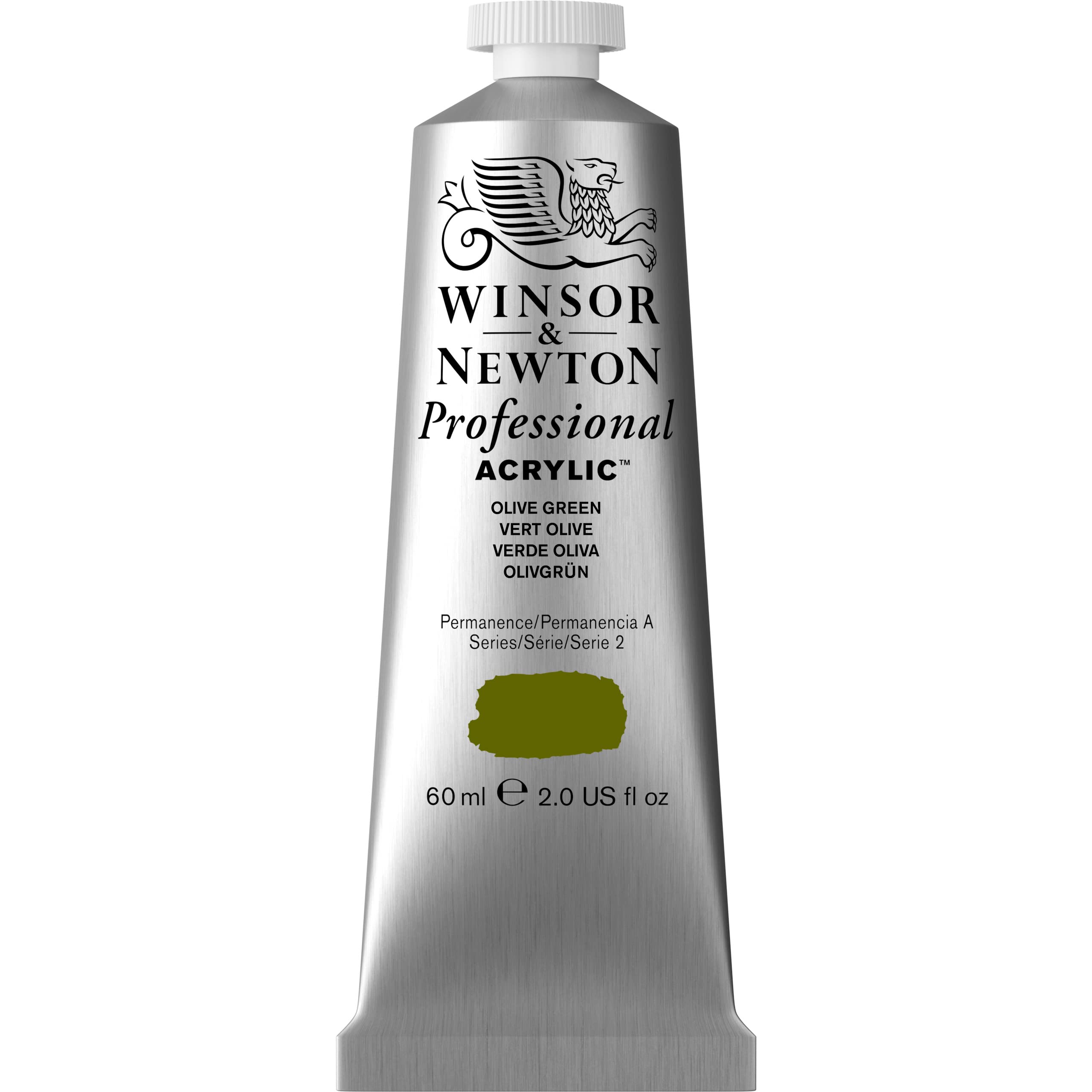 Winsor & Newton Professional Acrylic Paint, 60ml (2-oz) Tube, Olive Green