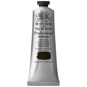 winsor & newton professional acrylic paint, 60ml (2-oz) tube, mars black