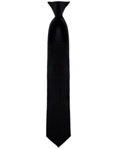 boxed-gifts clip on ties for men - premium black solid color clip on tie