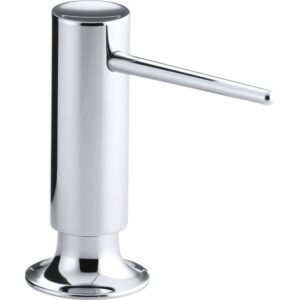 kohler 468388 1995-cp soap and lotion dispenser, 4.43 x 2.00 x 4.00 inches, polished chrome