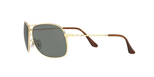 Ray-Ban RB3267 Metal Aviator Sunglasses, Gold/Green, 64 mm