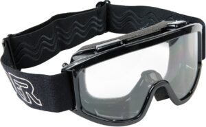 raider 26-010 black frame/clear single lens impact-resistant youth mx off-road goggles