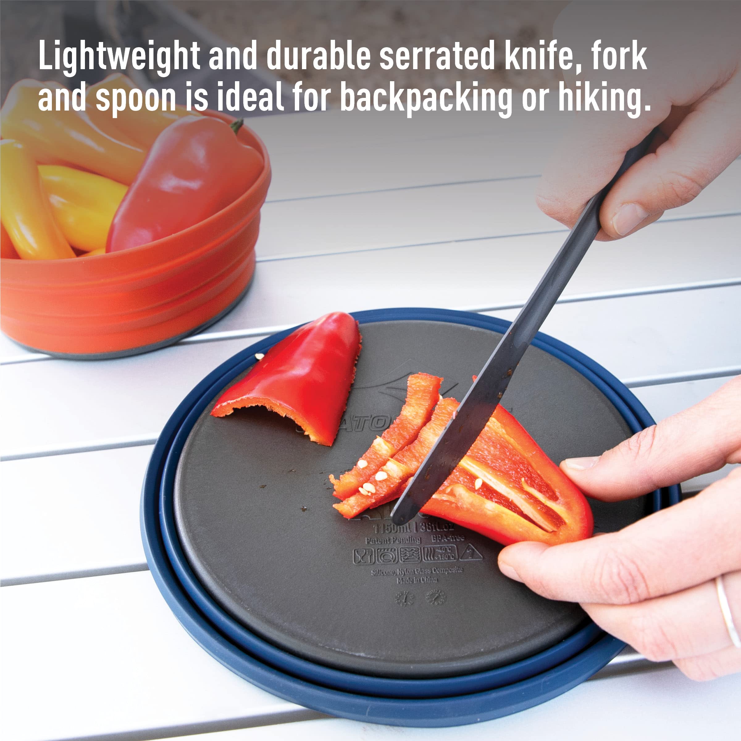 Sea to Summit Alpha Set Camping Cutlery Set with Knife, Fork, and Spoon