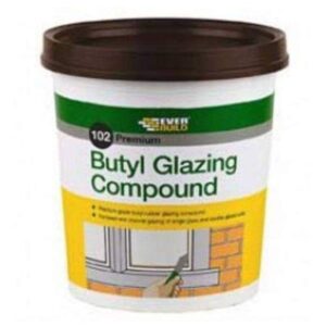 everbuild 102 premium butyl glazing compound, brown, 2 kg