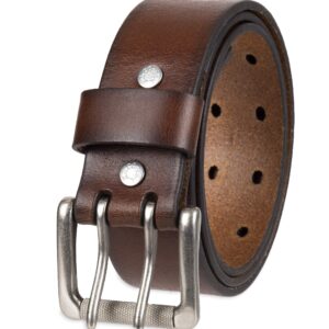 Levi's Men's Double Prong Casual Belt, Brown Rivets, 38